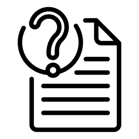 Premium Vector Question Document Icon Outline Question Document
