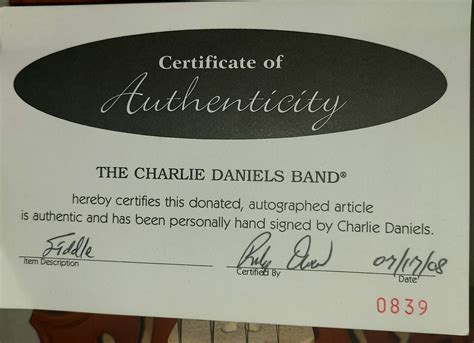 Charitybuzz Charlie Daniels Signed Fiddle And Gold Record