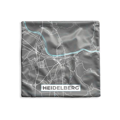 Muchowow Dekokissen Stadtplan Deutschland Blau Heidelberg Karte
