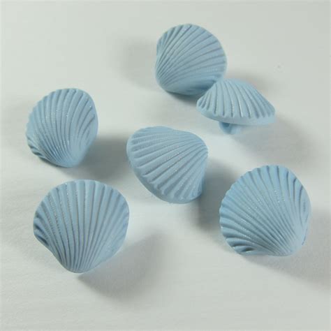 Light Blue Sea Shell Novelty Buttons