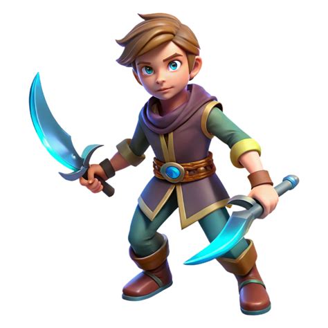 Young Adventurer With Twin Blades 55241013 Png
