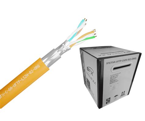 Cat 6a Uftp Lszh B2ca Solid Orange Network Cable 305m
