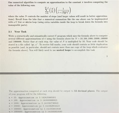 Solved One Numerical Algorithm To Compute An Approximation Chegg