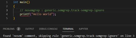 Ignored Code Due To Comment Containing `nosem` Or Extra Space For