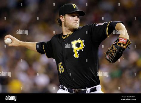 Pittsburgh Pirates Starting Pitcher Gerrit Cole 45 Delivers During