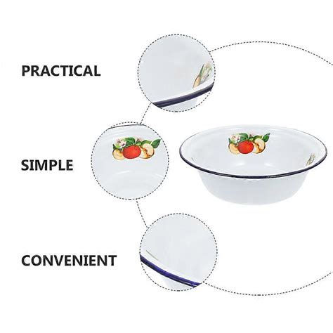 Enamel Basin Thickened Soup Basin Multi Functional Basin Retro Storage Basin Random Style