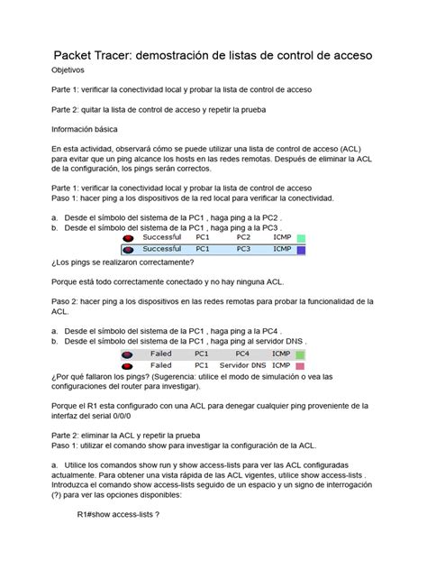 9 1 1 6 Packet Tracer Acl Demonstration Pdf Ciencias De La Computación Arquitectura De