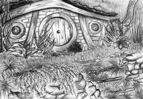 Los Hobbit Blancos Y Negros Monocromáticos De La Acuarela Se Dirigen