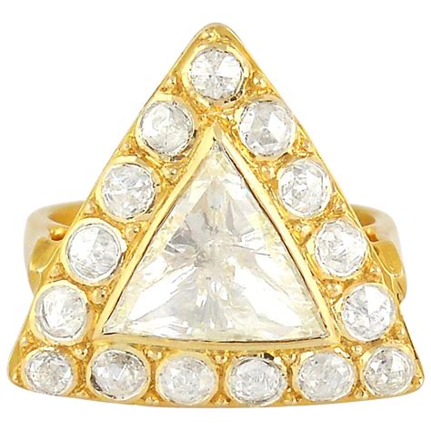 Antique Victorian 18 Karat Yellow Gold Rose Cut Diamond Engagement Ring