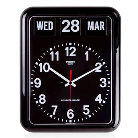 Buy Jadco Analogue With Flip Calendar Wall Clock Black 38cm Oh Clocks