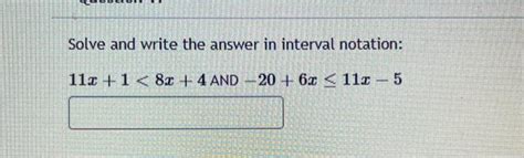 Solved Solve And Write The Answer In Interval Notation Chegg