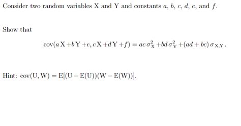 solved consider two random variables x and y and constants