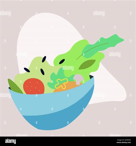 Vegetarian Salad Light Vegetable Salad Vector Illustration Stock