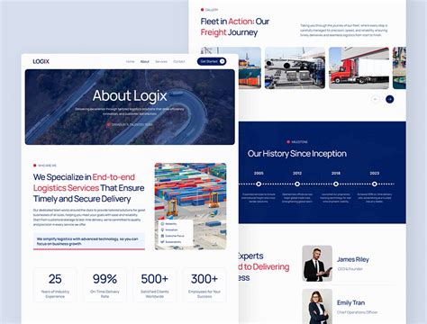 Logix About And Contact Us Logistic Website Ui Figma By Ahmad S Afandi