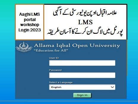 AIOU Aaghi LMS Portal 2024 Login IK News