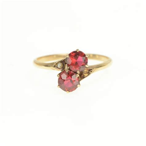 Simulated Ruby Ring Etsy