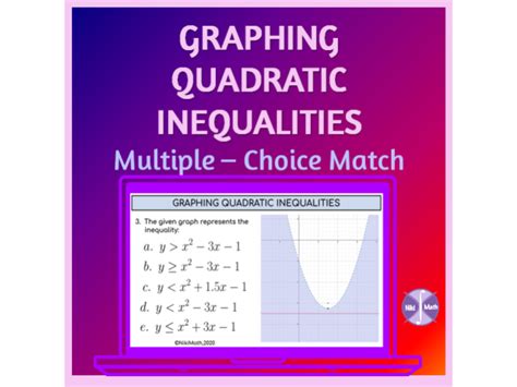 Graphing Quadratic Inequalities Multiple Choice And Matching Activity