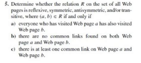 Solved Determine Whether The Relation R On The Set Of All Chegg Com