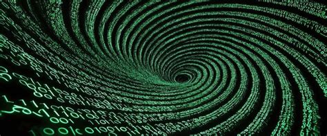 A Spiraling Vortex Of Green Binary Code On A Black Background Evoking Technology Premium Ai
