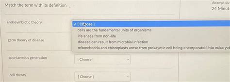 [answered] Match The Term With Its Definition Endosymbiotic Theory Germ Kunduz