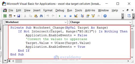 How To Interact With A Target Cell Using Excel VBA Examples ExcelDemy