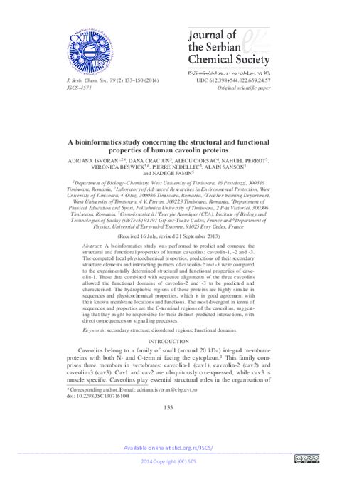 Pdf A Bioinformatics Study Concerning The Structural And Functional