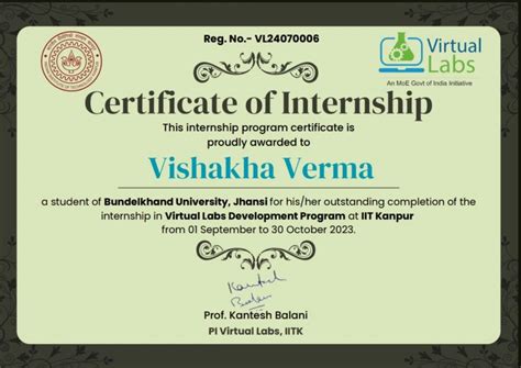 I Am Excited To Share That I Have Successfully Completed A 2 Month Internship At Iit Kanpurs
