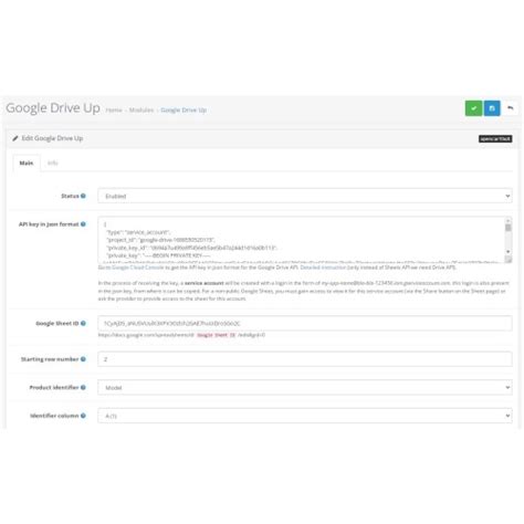 Opencart Driveup Updating Products From File On Google Drive