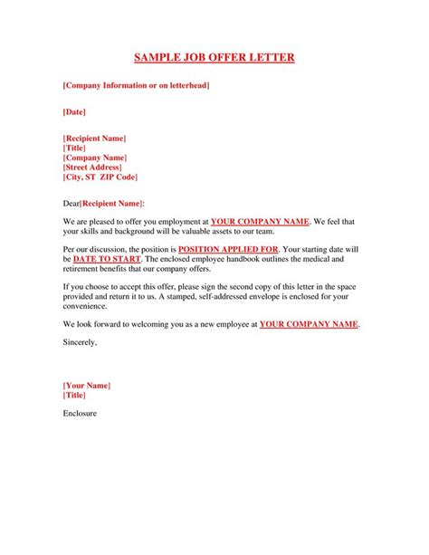 Letter Of Offer Format Job Offer Job Letter Letter Templates