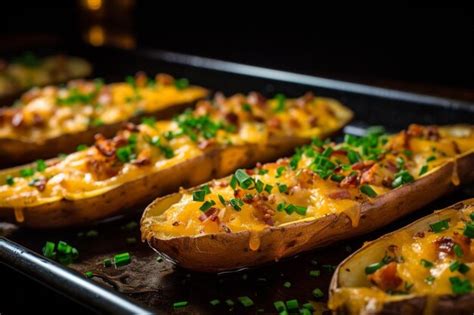 Premium Photo Loaded Bacon Cheddar Potato Skins