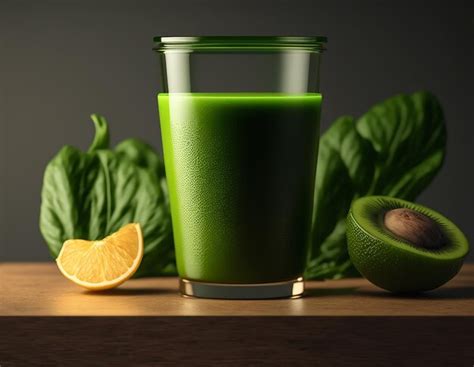 Premium Ai Image Organic Green Smoothie Illustration Generative Ai