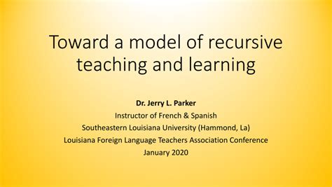 Pdf Toward A Model Of Recursive Teaching And Learning In Foreign
