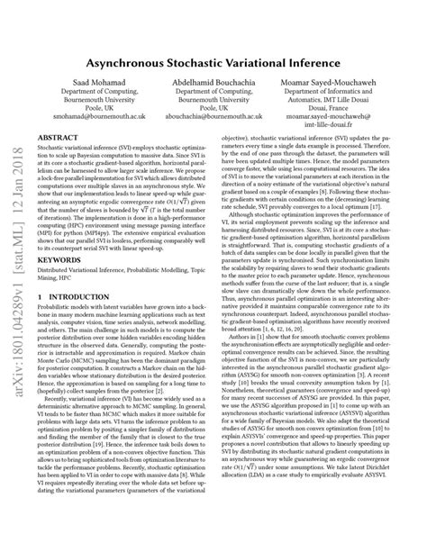 Asynchronous Stochastic Variational Inference Deepai