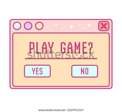 Window Message Play Game Trendy Kawaii Stock Vector Royalty Free