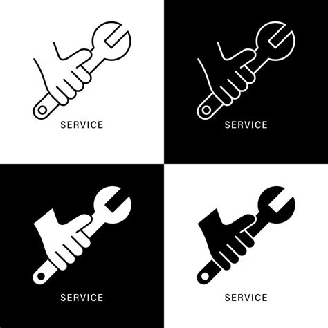 Caricatura De Icono De Ingeniería Mecánica Símbolo De Servicio Vector