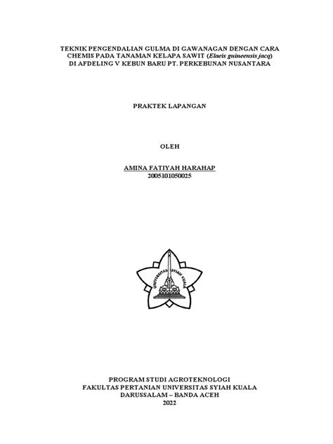Teknik Pengendalian Gulma Di Gawanagan Dengan Cara Chemis Pada Tanaman