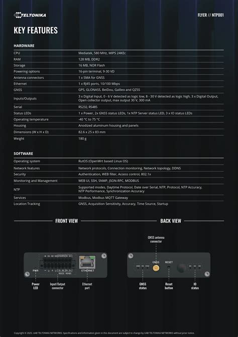 Ntp001000000 Teltonika Ntp001 Accurate Low Cost Ntp Server Network