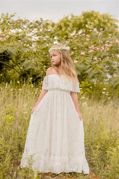 Vivian Boho Lace Flowergirl Flower Girl Dresses Vintage Flower Girl