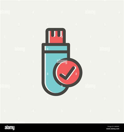 USB Flash Drive Thin Line Icon Stock Vector Image Art Alamy