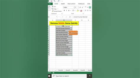 remove middle name excelformula exceldata excelacademy exceltech