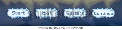 Game Ui Set Ice Buttons Start Stock Vector Royalty Free Shutterstock