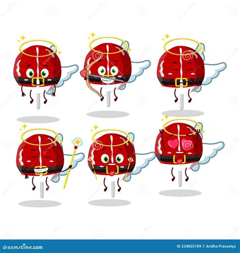 Red Candy Cookies Christmas Cartoon Designs As A Cute Angel Character
