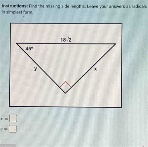 solved instructions find the missing side lengths leave your answers