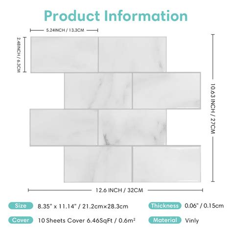 Carrara Marble Subway Peel And Stick Backsplash Tile Thicker Design