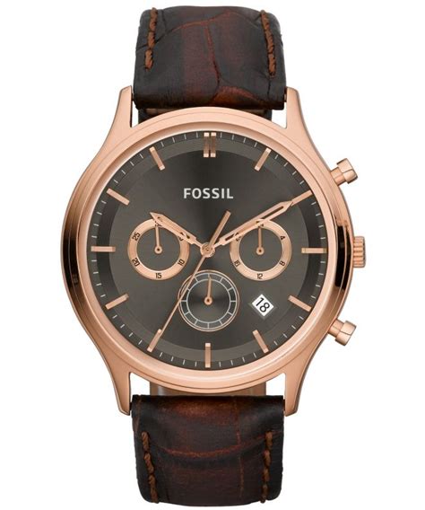 Fossil Fs4639 Ansel Leather Watch •