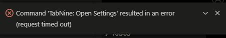 Error Request Timed Out Issue 126 Codota Tabnine Vscode GitHub