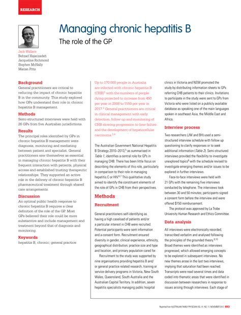 PDF Managing Chronic Hepatitis B The Role Of The GP