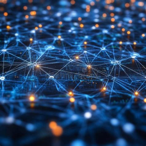 Dynamic Network Grid With Glowing Nodes And Interconnected Lines Symbolizing Digital