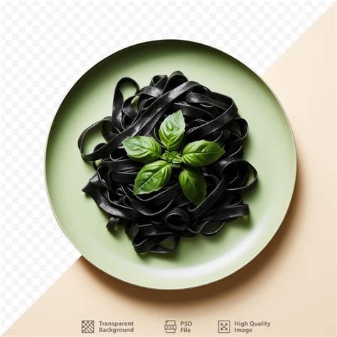 Massa De Tinta Preta De Choco Servida Num Prato Elegante E Simples Com
