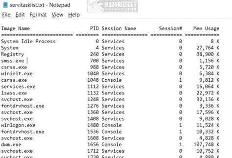 How To Export A List Of Running Processes In Windows 10 11 MajorGeeks